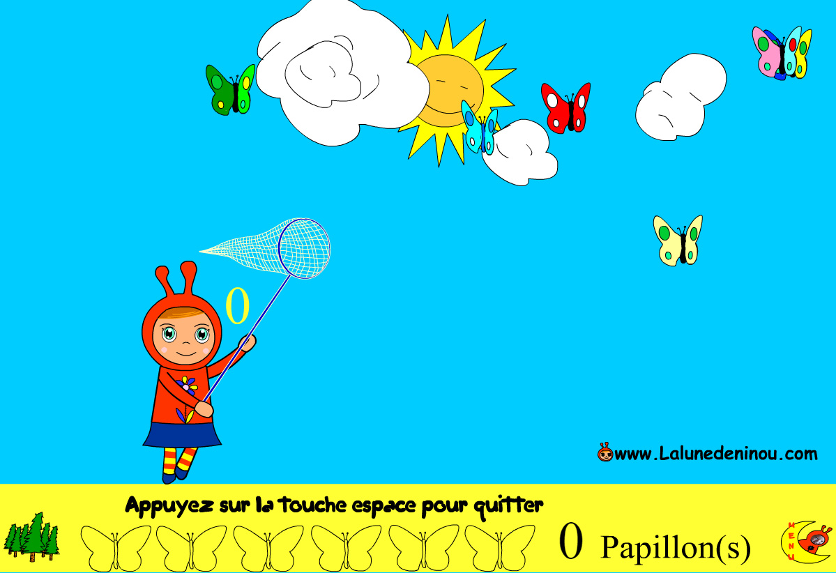 Chasse aux papillons - Jeux pour enfants sur LaLunedeNinou.com