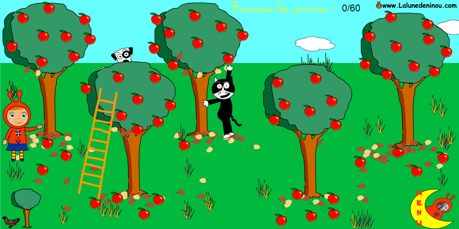 Jeu ramasser des pommes - LaLunedeNinou.com