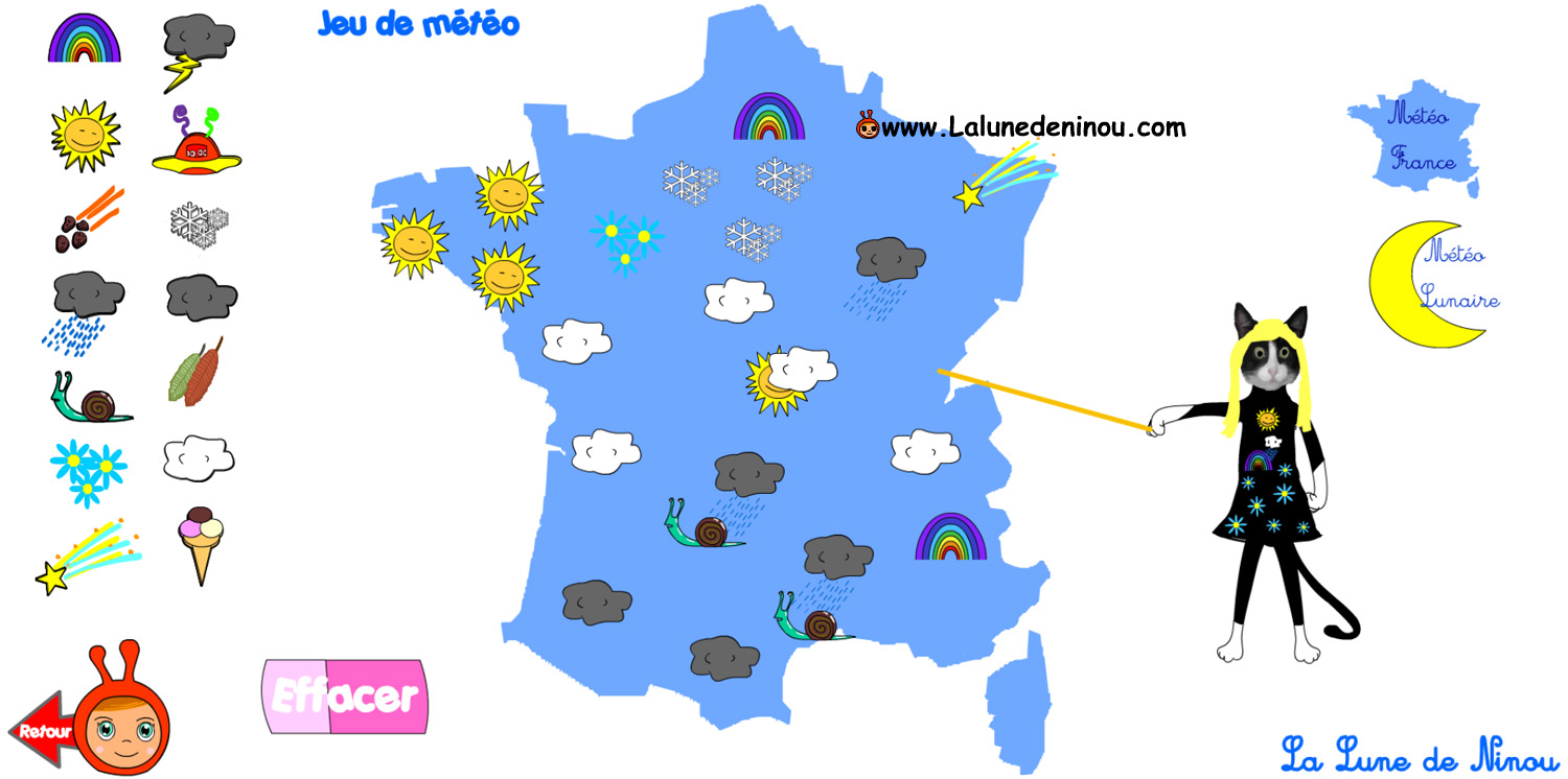 Jeu de météo - Jeux pour enfants sur LaLunedeNinou.com
